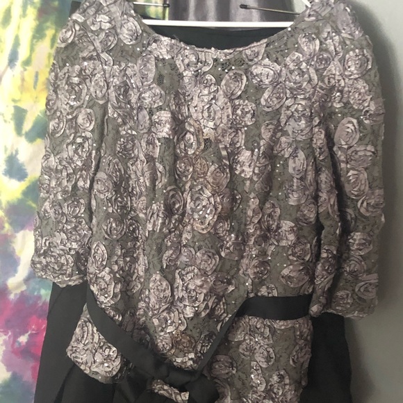 Alex Evenings | Dresses | Beautiful Grey And Black Formal Dress | Poshmark